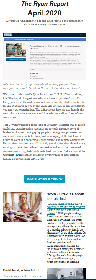 The Ryan Report: April 2020 | Monday Morning Musings